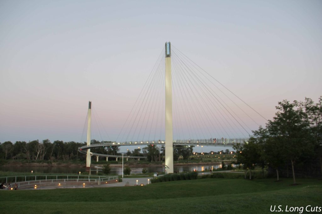 Crossing the Bob Kerrey Pedestrian Bridge